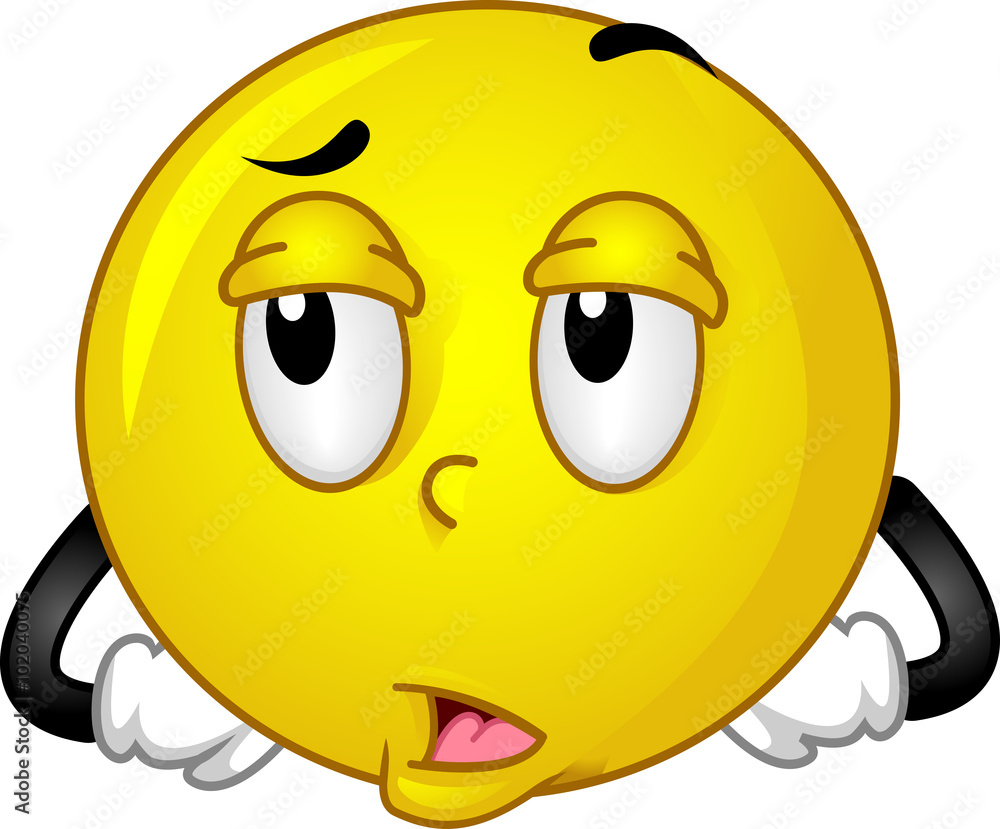 Mascot Smiley Roll Eyes Stock Vector | Adobe Stock