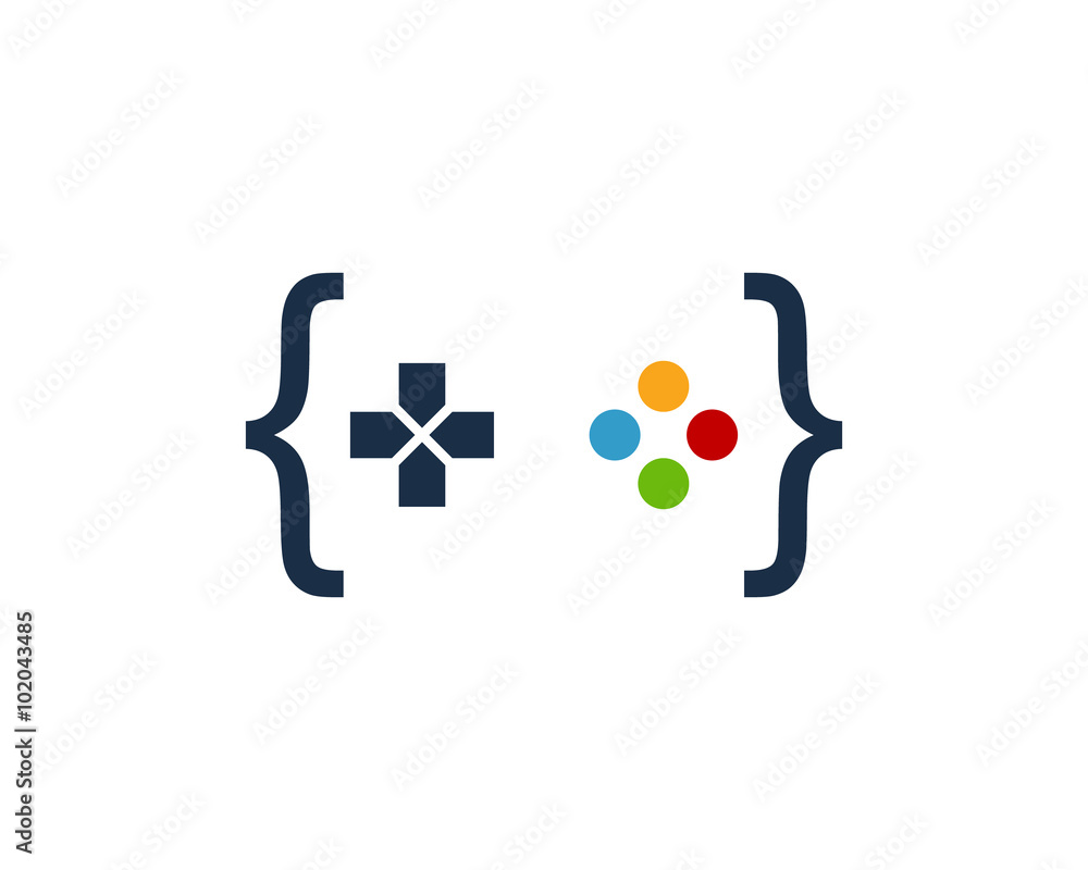 Game Code Logo Design Template Stock Vector | Adobe Stock