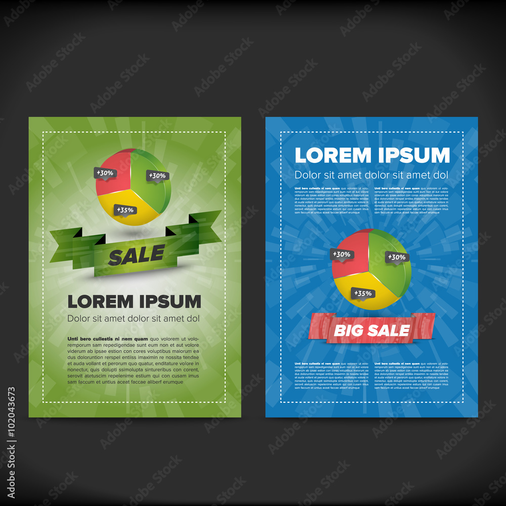 Leaflet design with chart and ribbon Stock Vector | Adobe Stock
