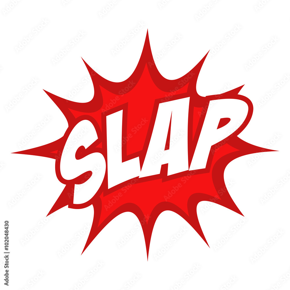 Slap text in comic splash icon Stock Vector | Adobe Stock