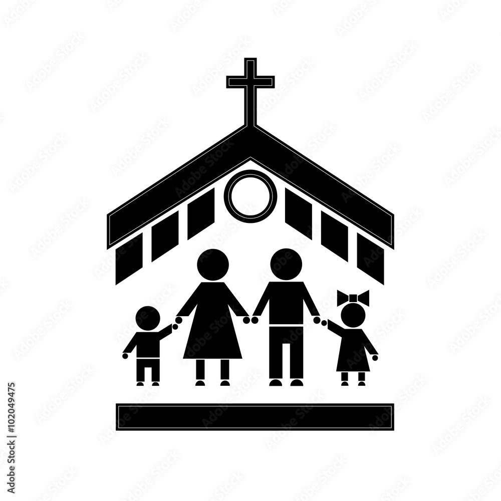 Church Stick Figure Stock Vector | Adobe Stock