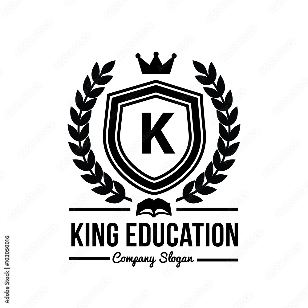 King education logo luxury crest brand identity for school and ...