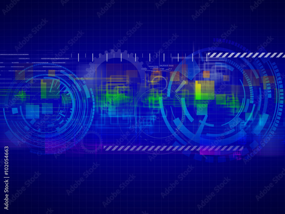 Abstract Blue technology background with grid Stock Illustration | Adobe Stock