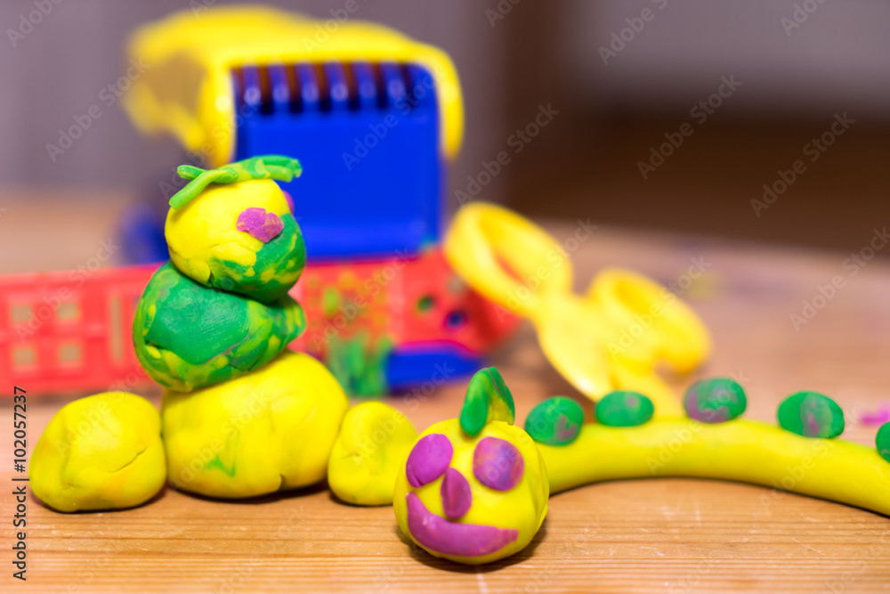 modeling dough / tinkered works from modeling dough Stock Photo | Adobe ...