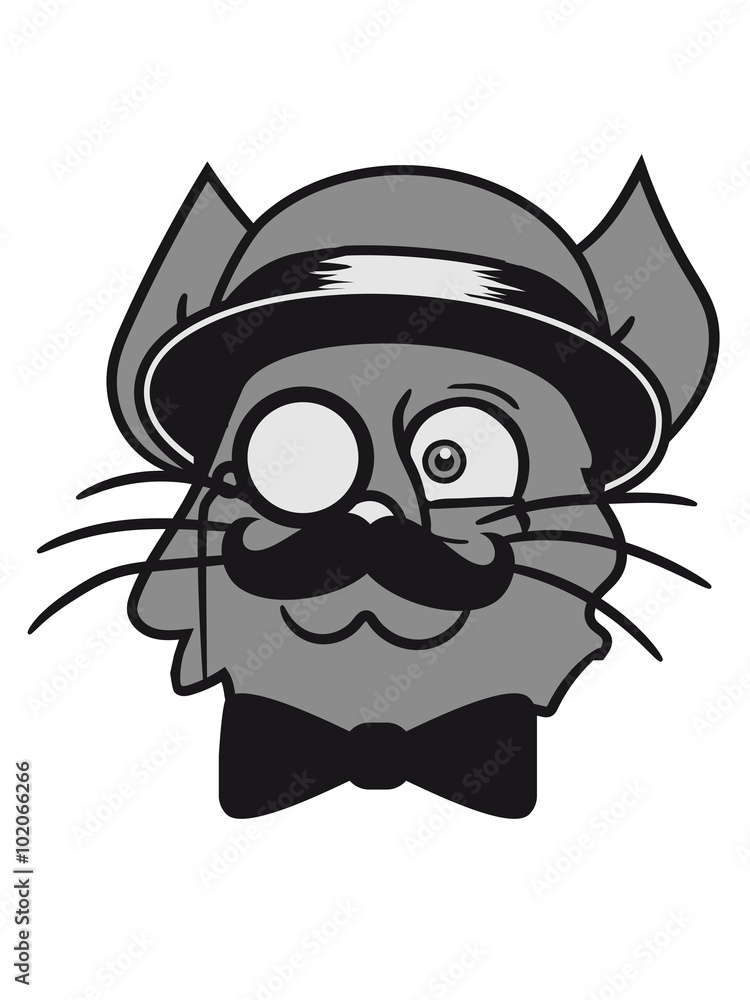 Cartoon Monocle Moustache Top