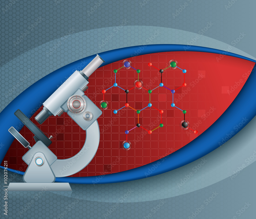 Computer graphic, for science background; Design illustration with ...