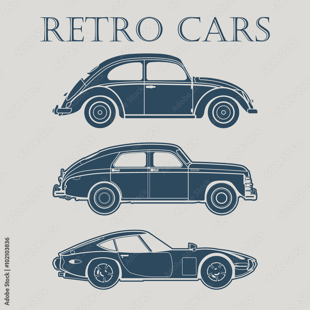car retro 50s 60s 70s vector poster Stock Vector | Adobe Stock
