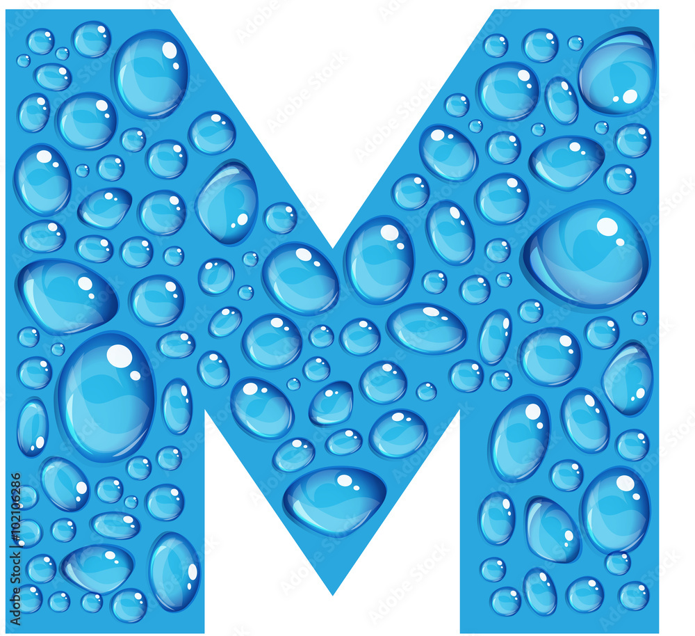 M Letter In Water