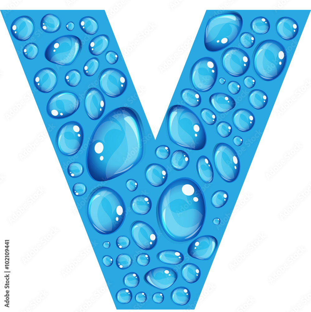 Alphabet V In Water