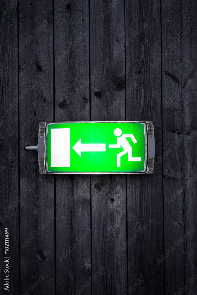 Emergency exit sign Stock Photo | Adobe Stock