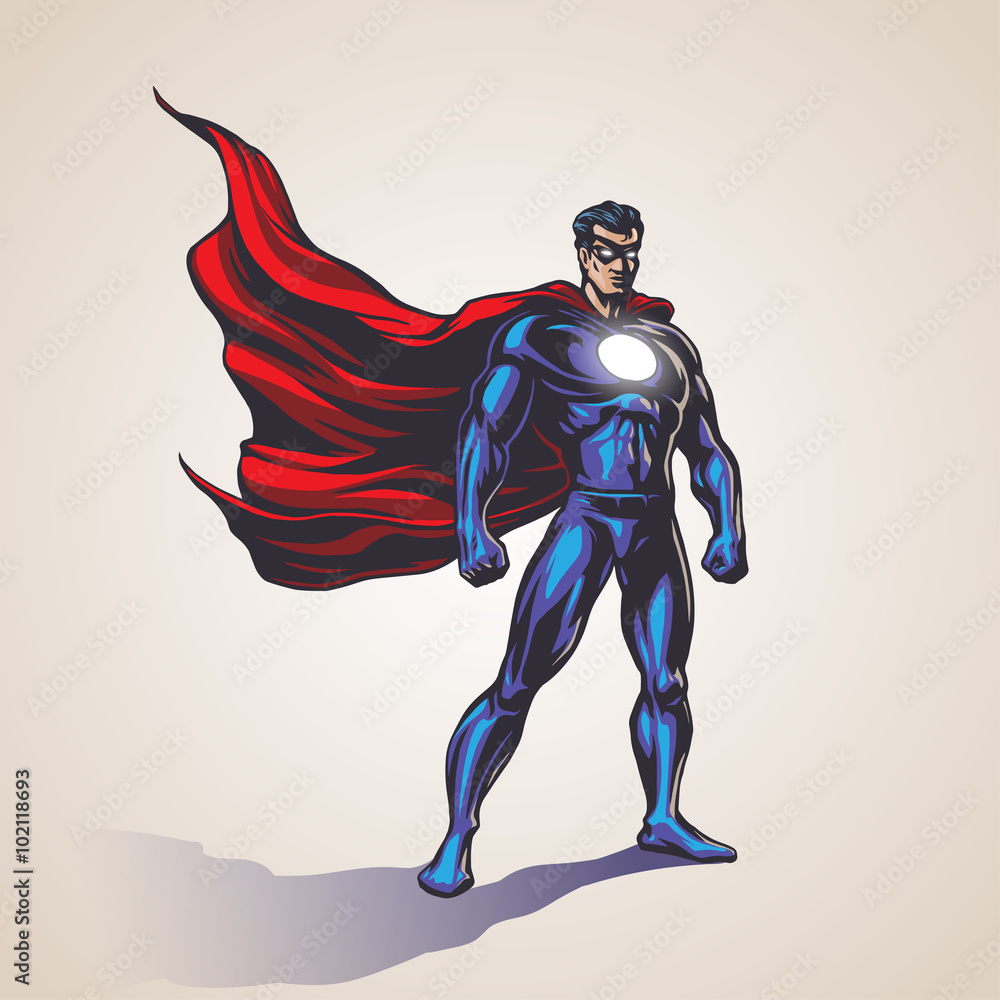Superhero illustration Stock Vector | Adobe Stock