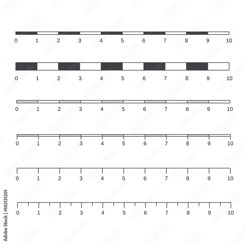 Vector map scales graphics for measuring distances Stock Vector | Adobe ...