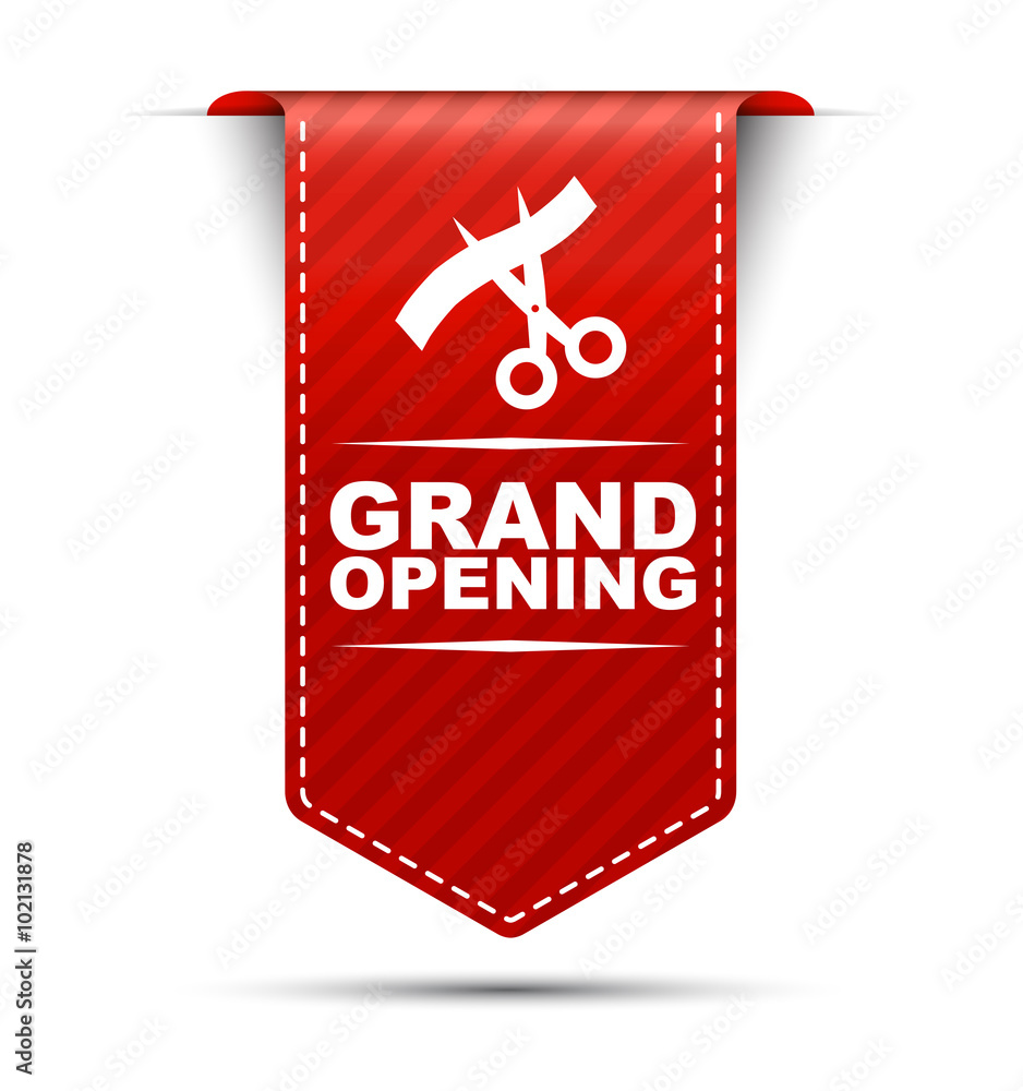 red vector banner design grand opening Stock Vector | Adobe Stock