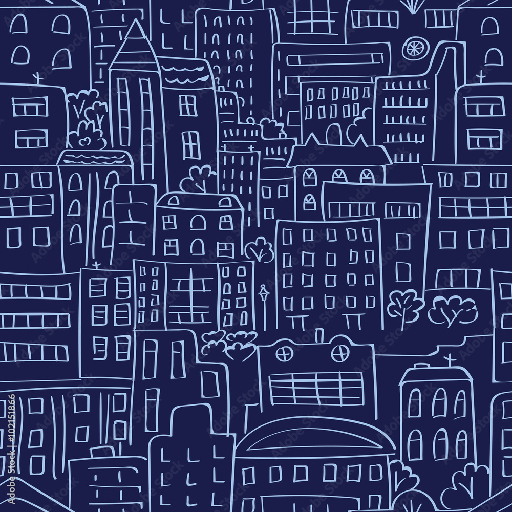 Cityspate seamless pattern. Vector repeating background with abstract ...