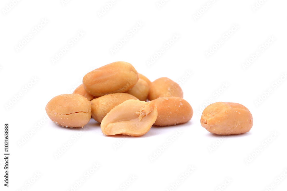 Roasted salted peanuts isolated on a white background Stock Photo ...