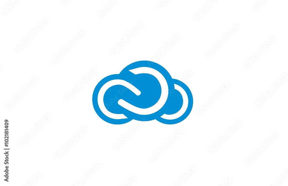 cloud infinity logo Stock Vector | Adobe Stock