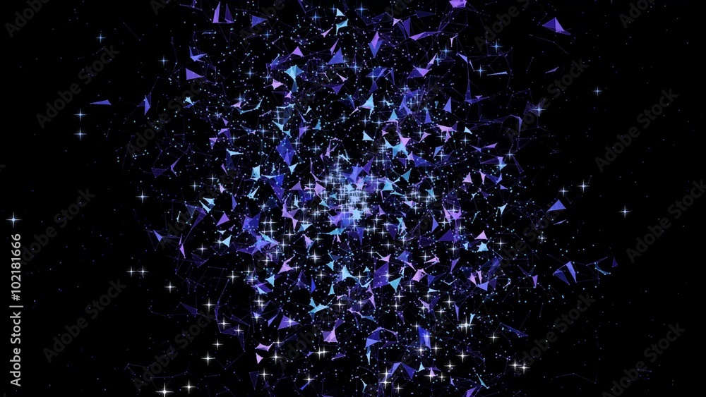 Animation 3d abstract shatter geometric triangular polygon glass ...