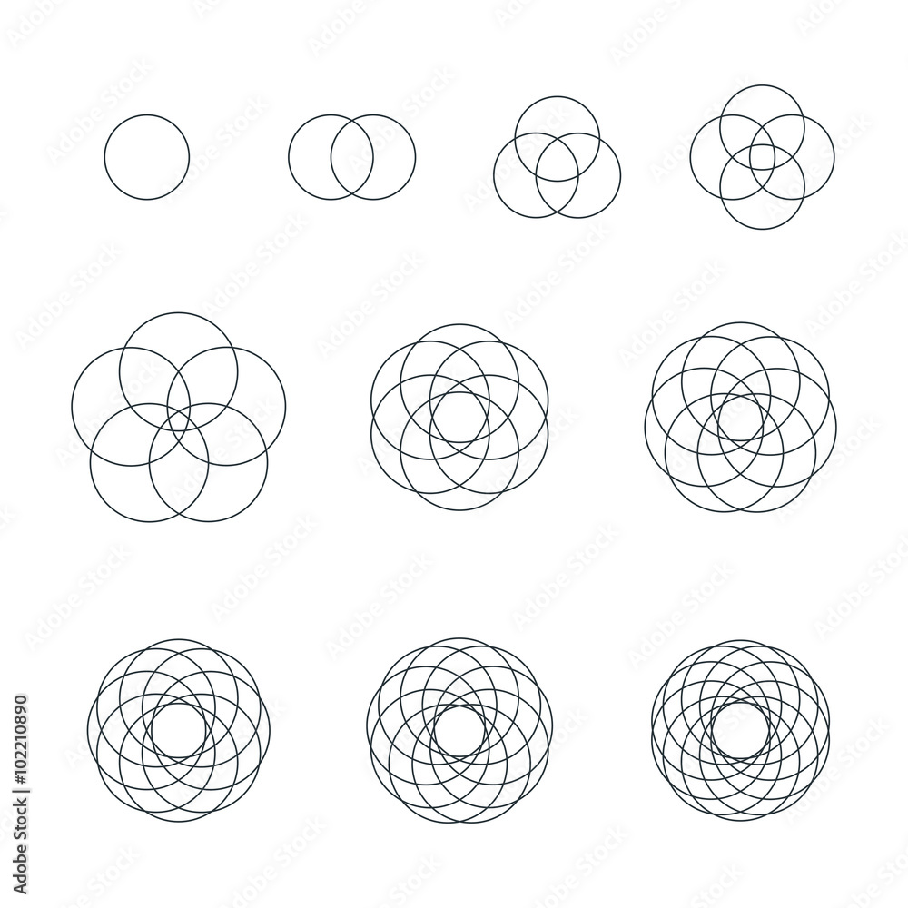 round contour various sacred geometry set. Stock Vector | Adobe Stock