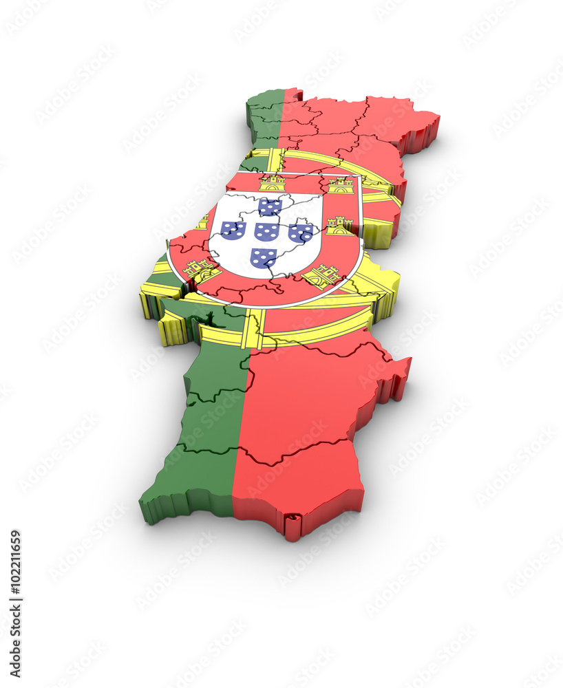 Map of Portugal on white background. Image contains clipping pat Stock ...