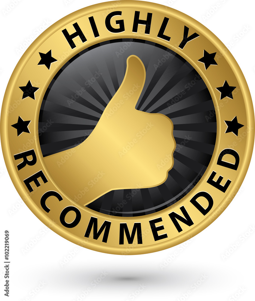 Highly recommended golden label, vector illustration Stock Vector ...