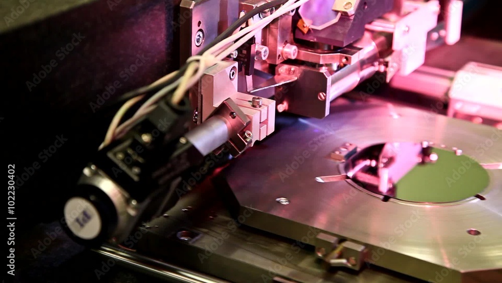 Microelectronic testing equipment in work in the laboratory Stock Video ...