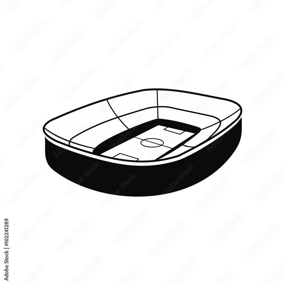 Oval footbal stadium black icon Stock Vector | Adobe Stock
