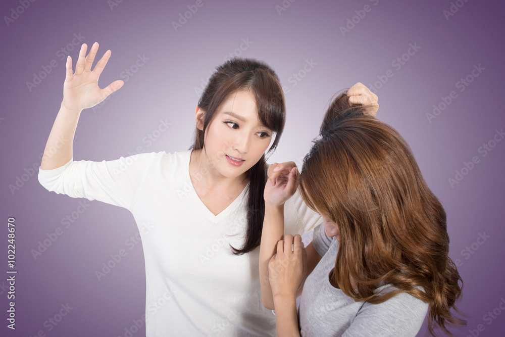 Asian women fight Stock Photo | Adobe Stock