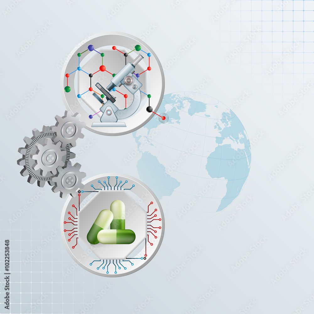 Design template for science/technology background with gears ...