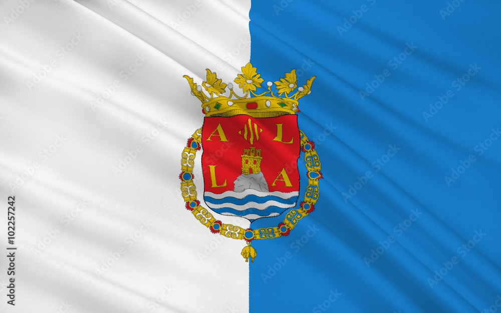 Flag of Alicante is a city and port in Spain Stock Illustration | Adobe ...