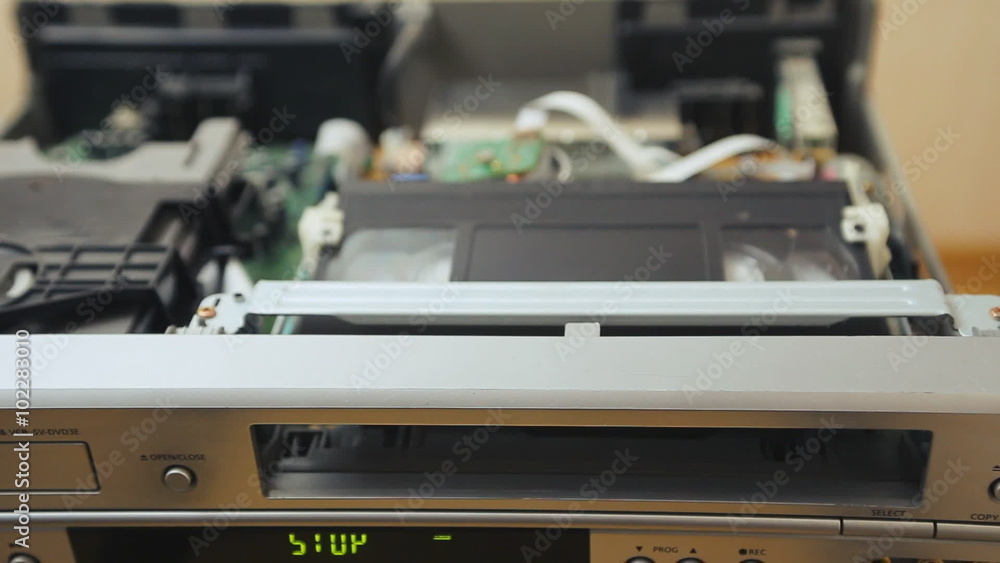 VHS VCR mechanism work, the sequence of angles Stock Video | Adobe Stock
