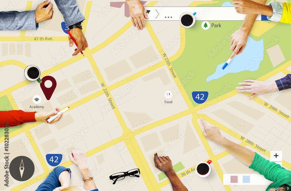 Poster Map Mapping Location Guideline Navigation Concept – Wall Art ...