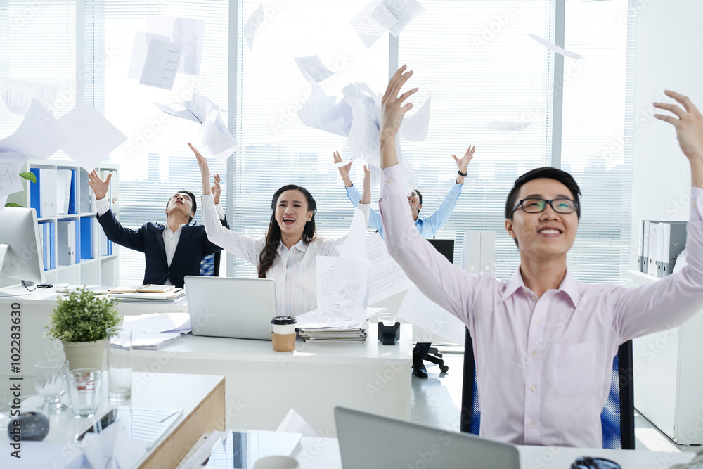 Excited Office Worker