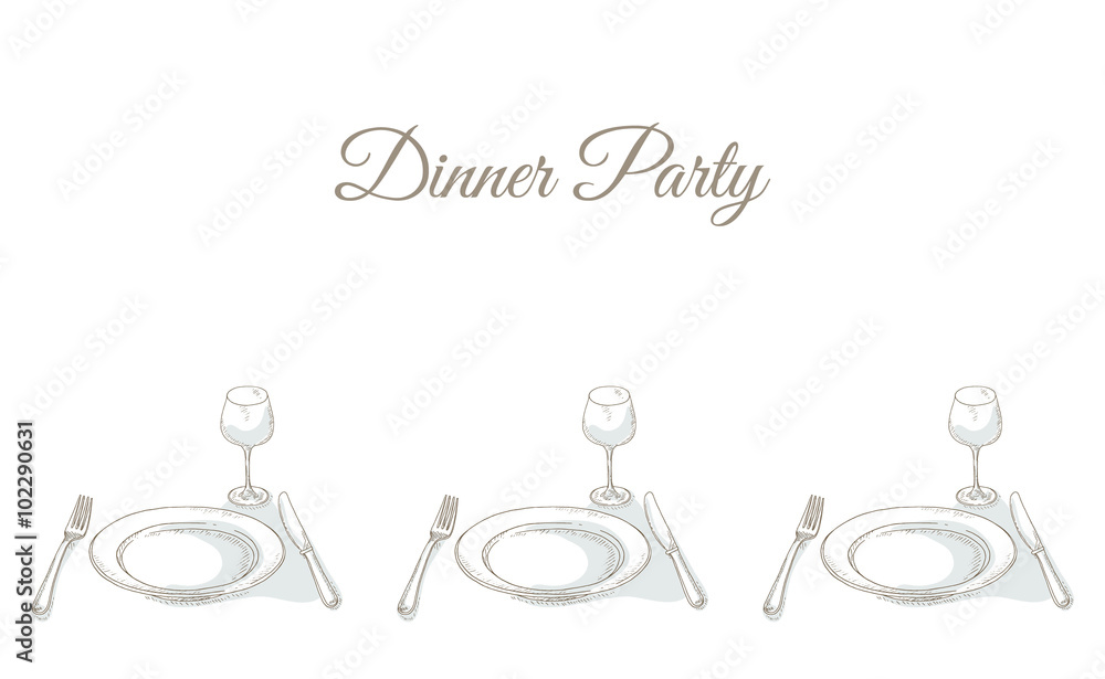 Invitation to a dinner party Stock Vector | Adobe Stock