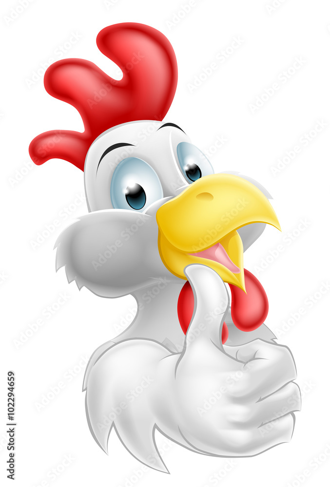 Cartoon Happy Chicken Stock Vector | Adobe Stock