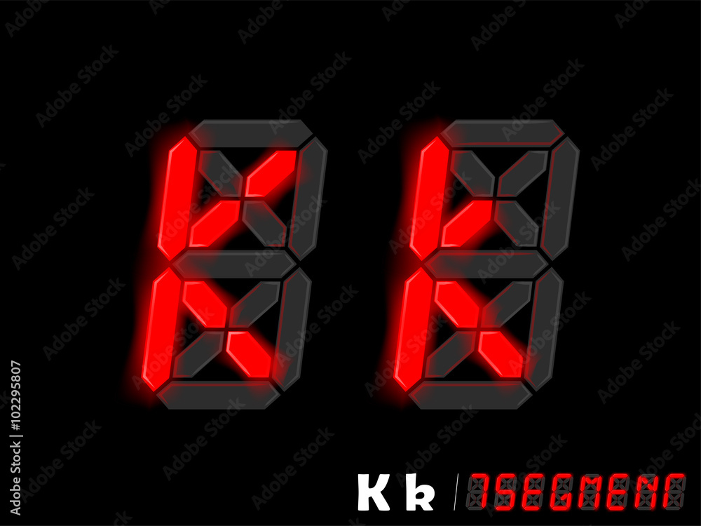 Graphic Design Vector Of Seven Segment Style Alphabet K And K Seven