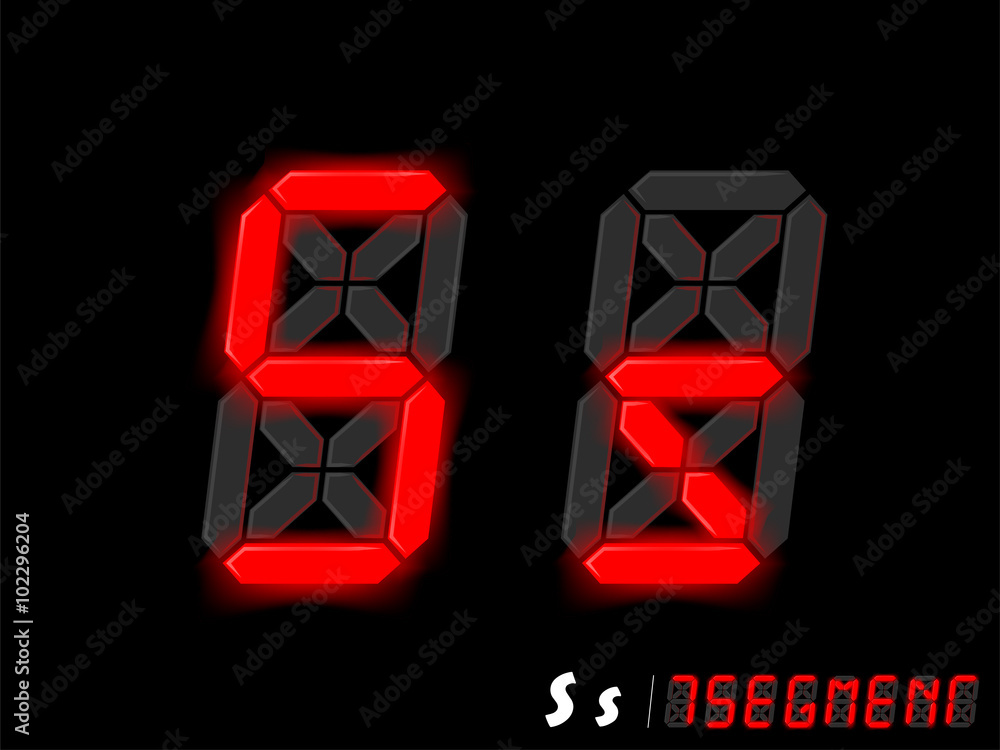 graphic design vector of seven segment style alphabet - S and s,seven ...