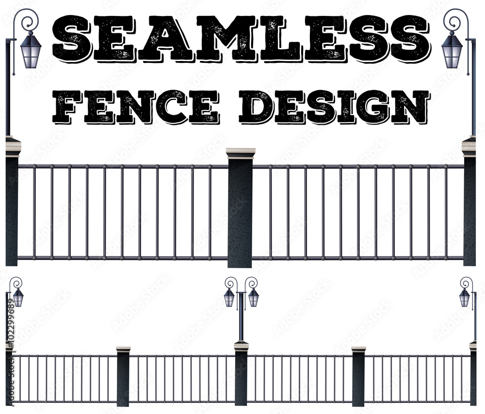 Seamless metal fence design Stock Vector | Adobe Stock