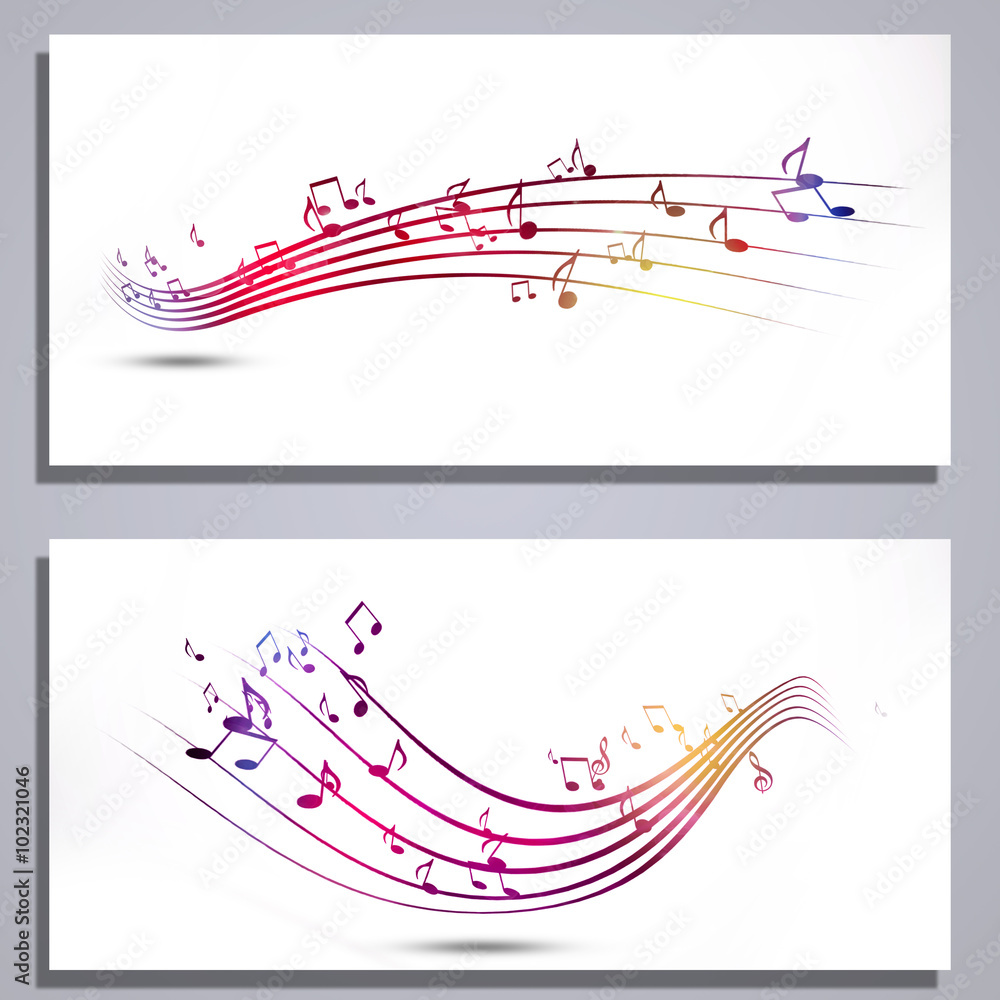 Music Notes Banners Stock Illustration | Adobe Stock