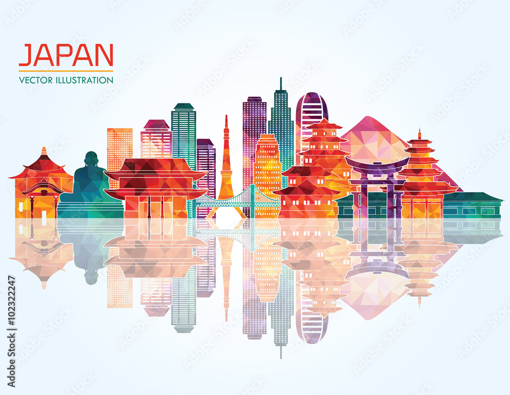 Japan detailed skyline. Vector illustration Stock Vector | Adobe Stock