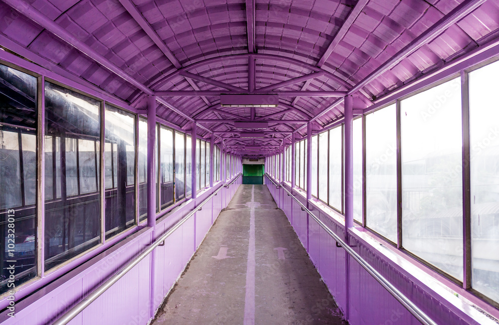 Architecture of covered walkway. It has barrel roofs and glass sides ... Architecture of covered walkway. It has barrel roofs and glass sides ...