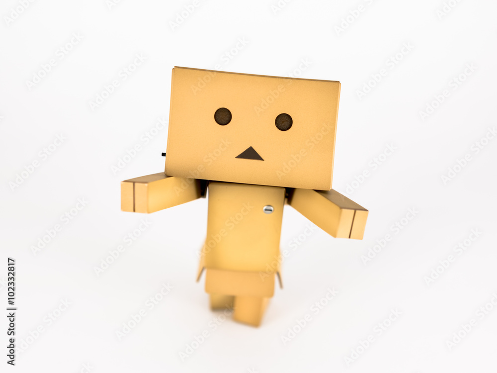 Cute Danbo character posing adorably with outstretched arms. Stock ...