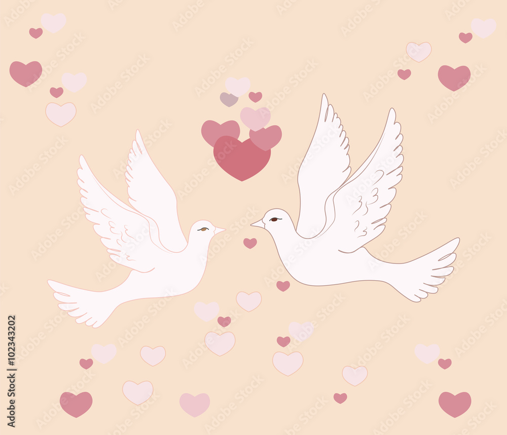 Two Birds In Love Flying