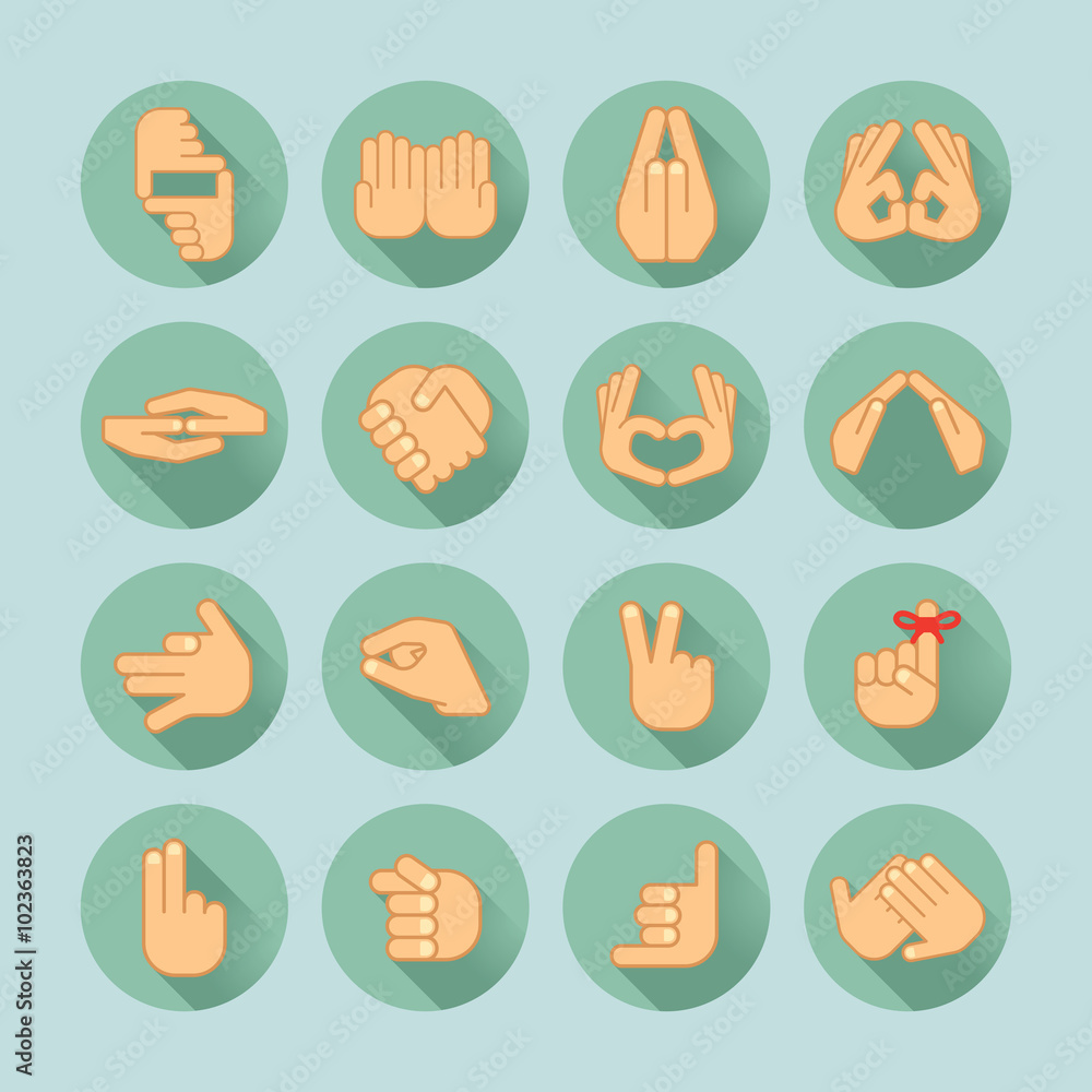 hand icon set Stock Vector | Adobe Stock