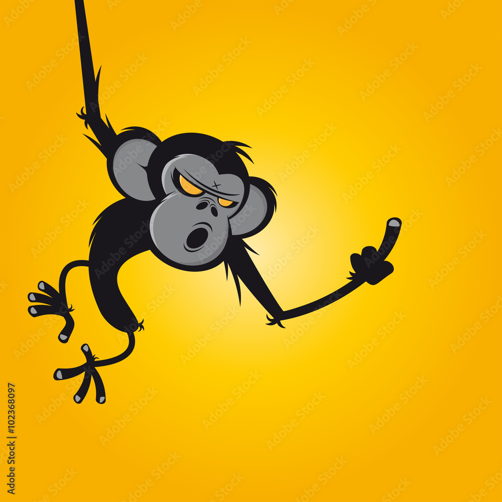 affe wild mittelfinger beleidigung Stock-Vektorgrafik | Adobe Stock