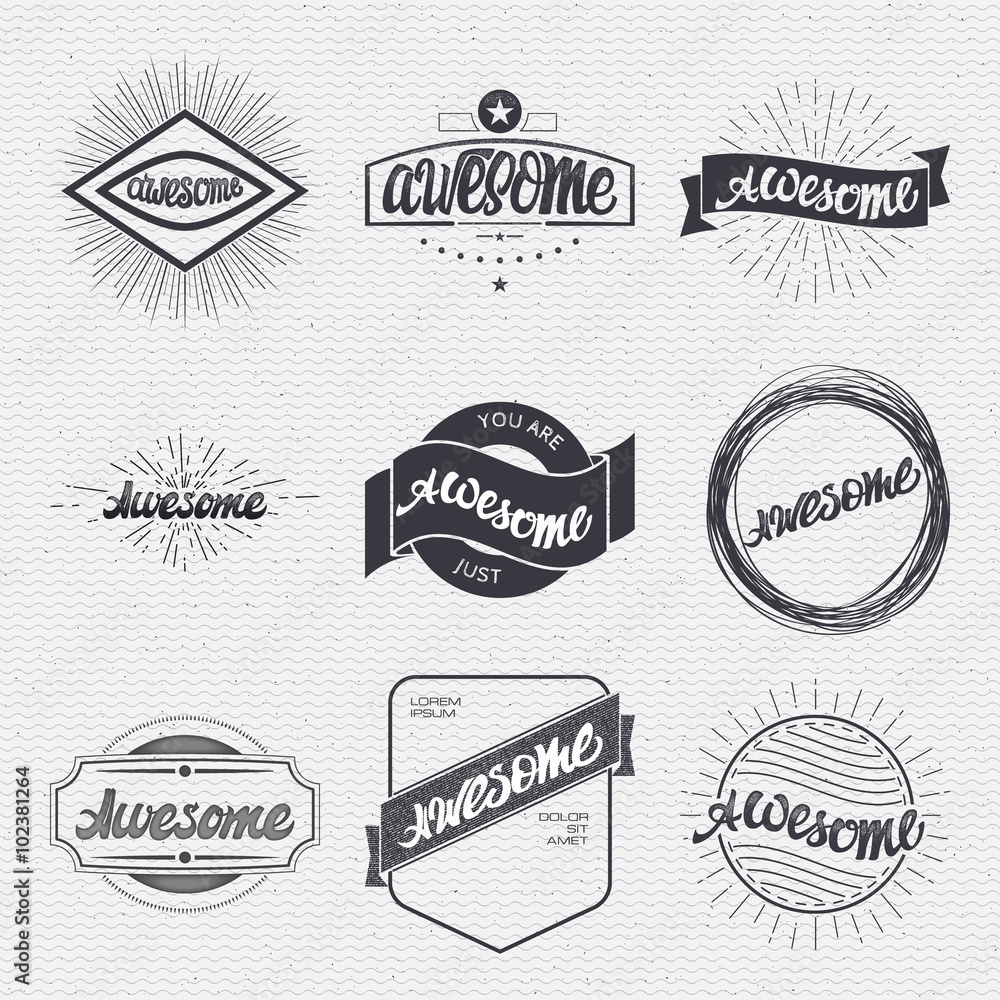 Awesome. Handwritten inscription. Hand drawn calligraphy lettering ...