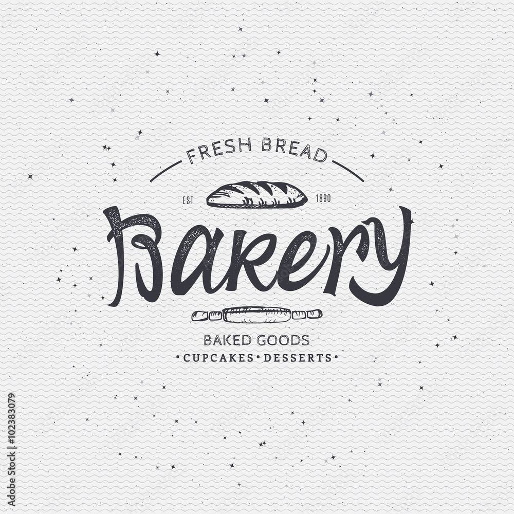 Bakery. Handwritten inscription. Hand drawn calligraphy lettering ...