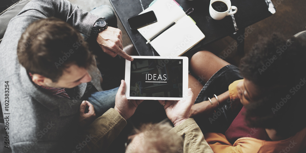 People Team Working Together Ideas Tablet Concept Stock Photo | Adobe Stock