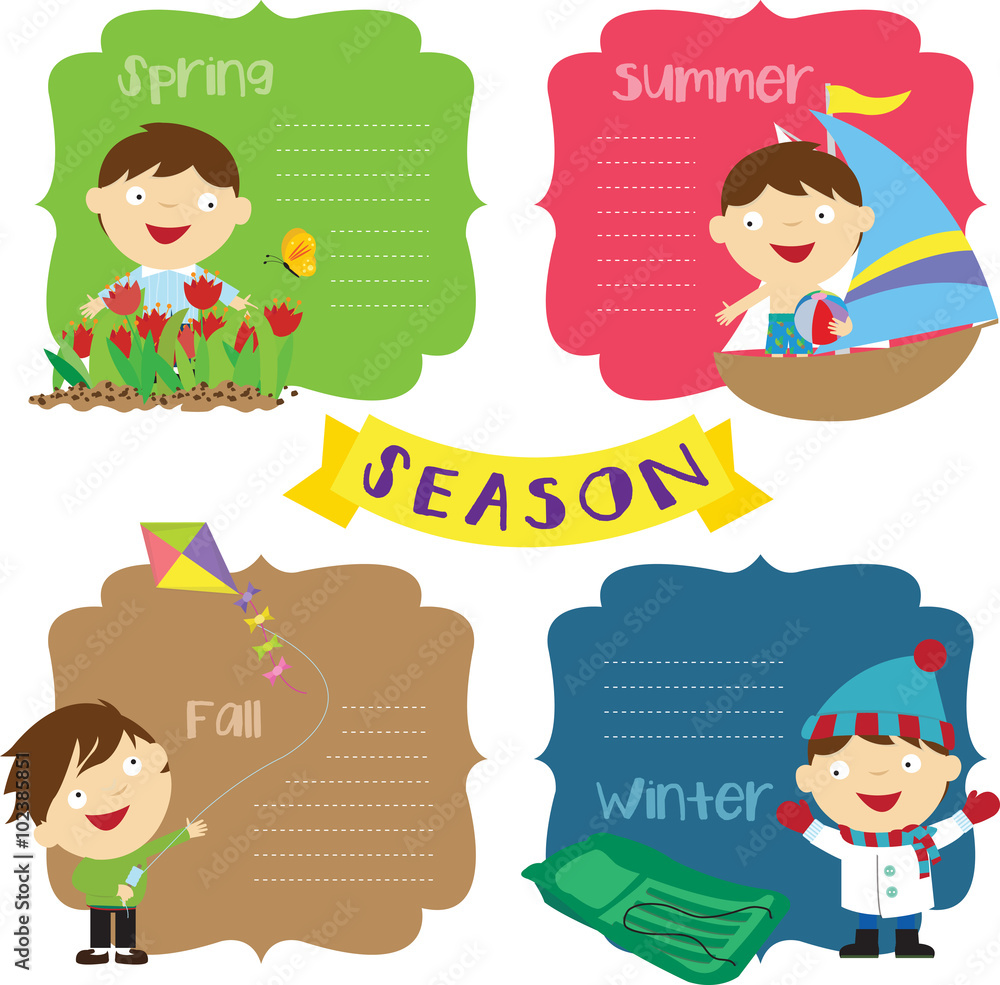 A template for all four seasons Stock Vector | Adobe Stock