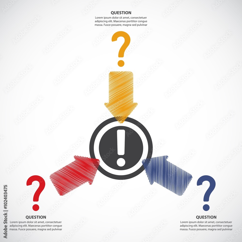Vetor do Stock: Question Mark with Answers / Decision Making - Vector ...