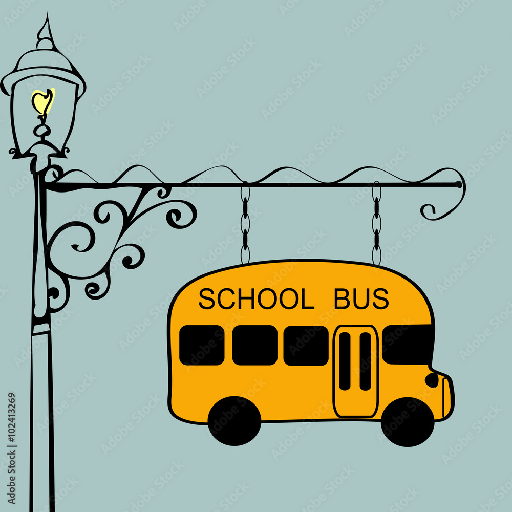 Vintage sign school bus stop Stock Vector | Adobe Stock